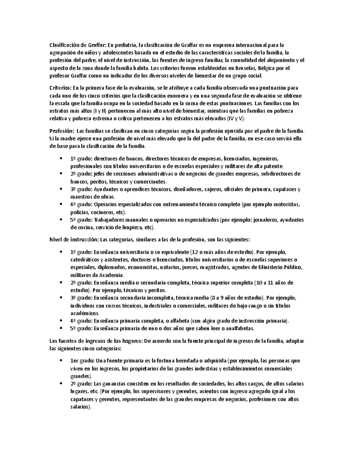 Clasificación de Graffar en Pediatría: Evaluación Socioeconómica ...