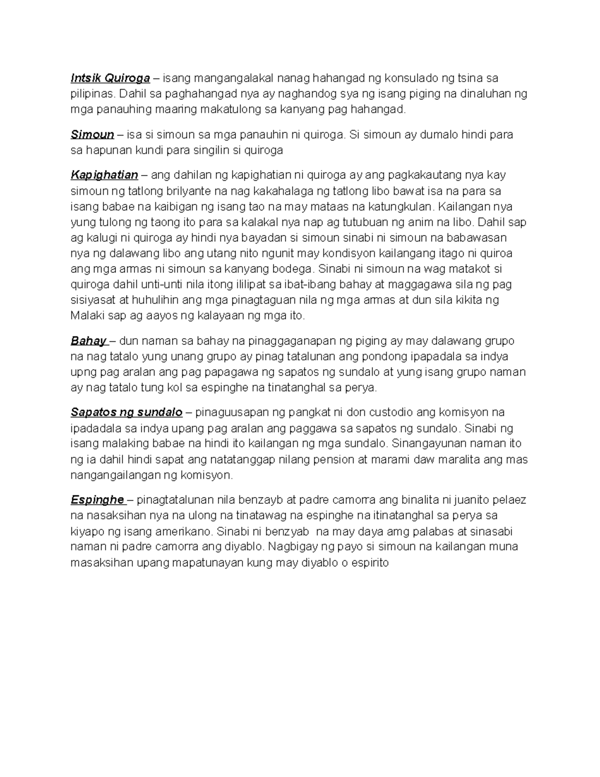 Filipino Lecture - Intsik Quiroga – isang mangangalakal nanag hahangad ...