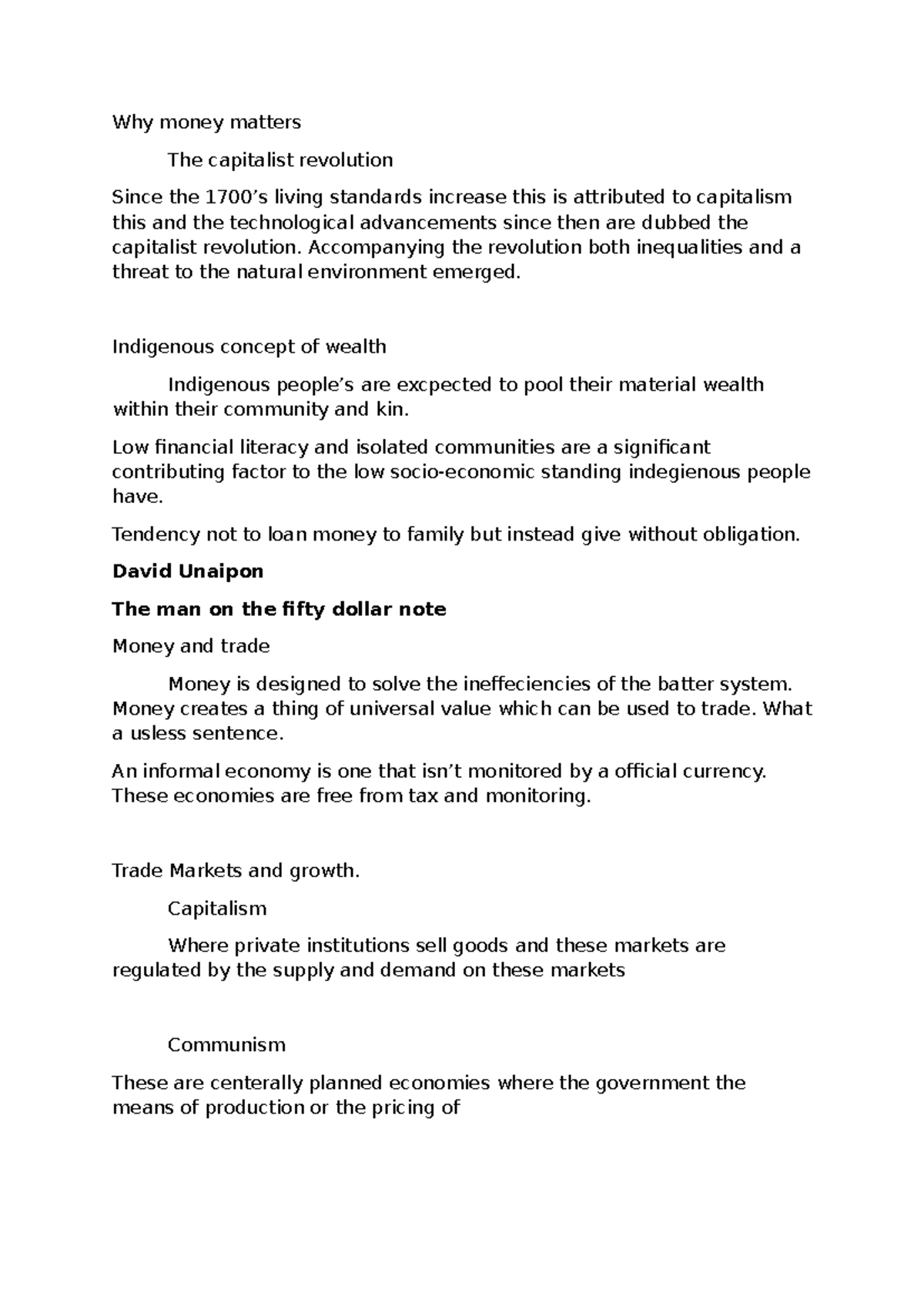 Why Money Matters: Insights on Capitalism and Financial Systems - Studocu