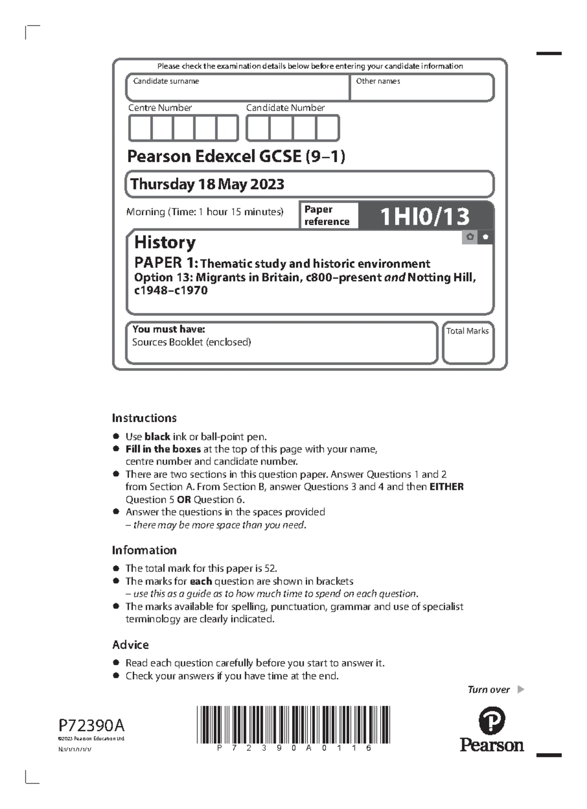 British Sector of the Western Front Revision Booklet - Paper 1 Historic ...
