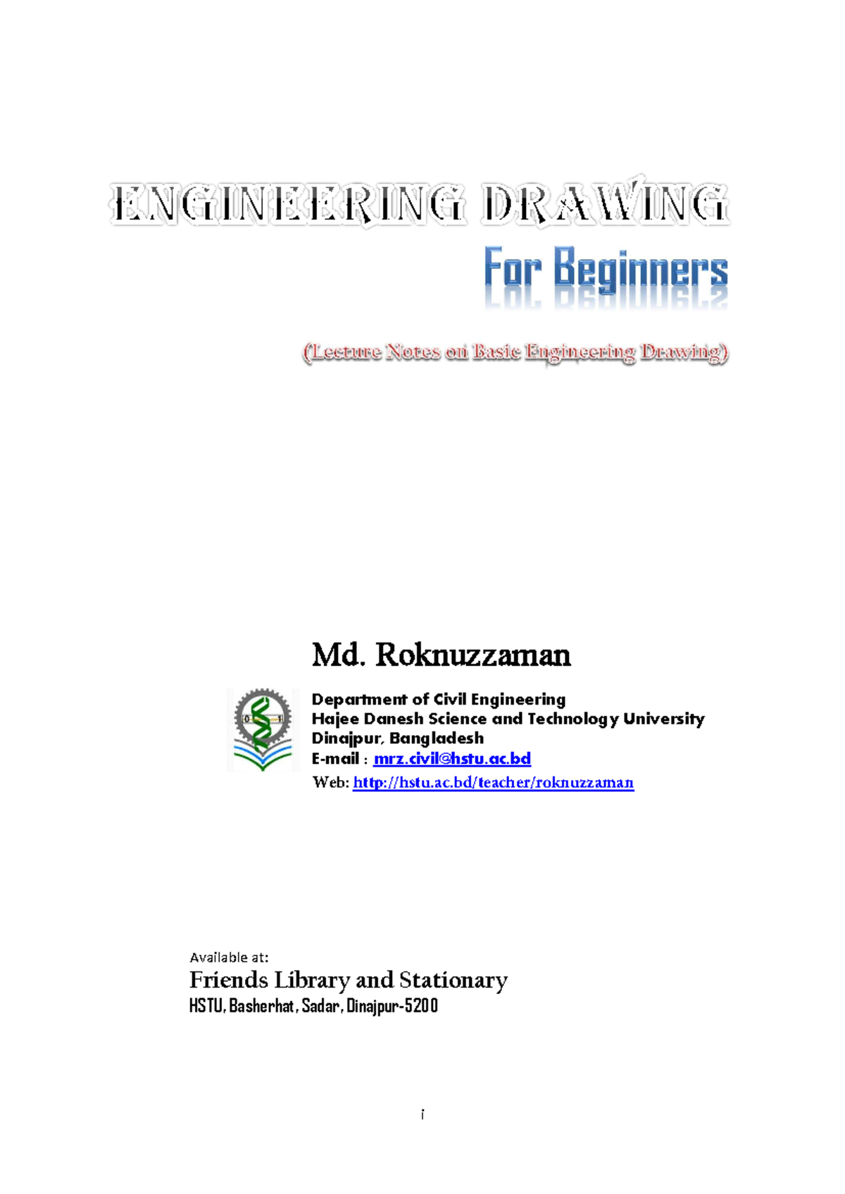 Engineering Drawing for Beginners - i Available at: Friends Library and ...