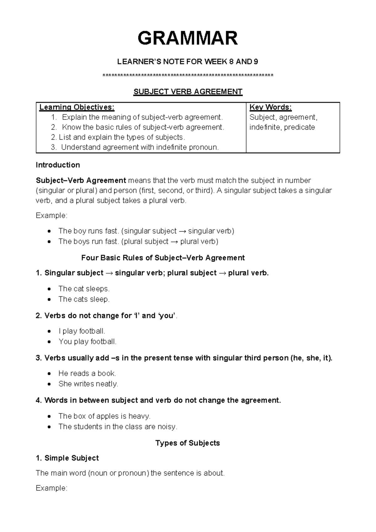 Year 4 English T1: Grammar & Descriptive Writing Notes - Studocu