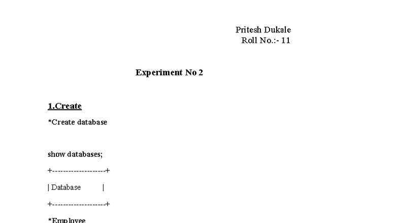 DBMS Practical 2: Employee Table Operations and Queries - Studocu