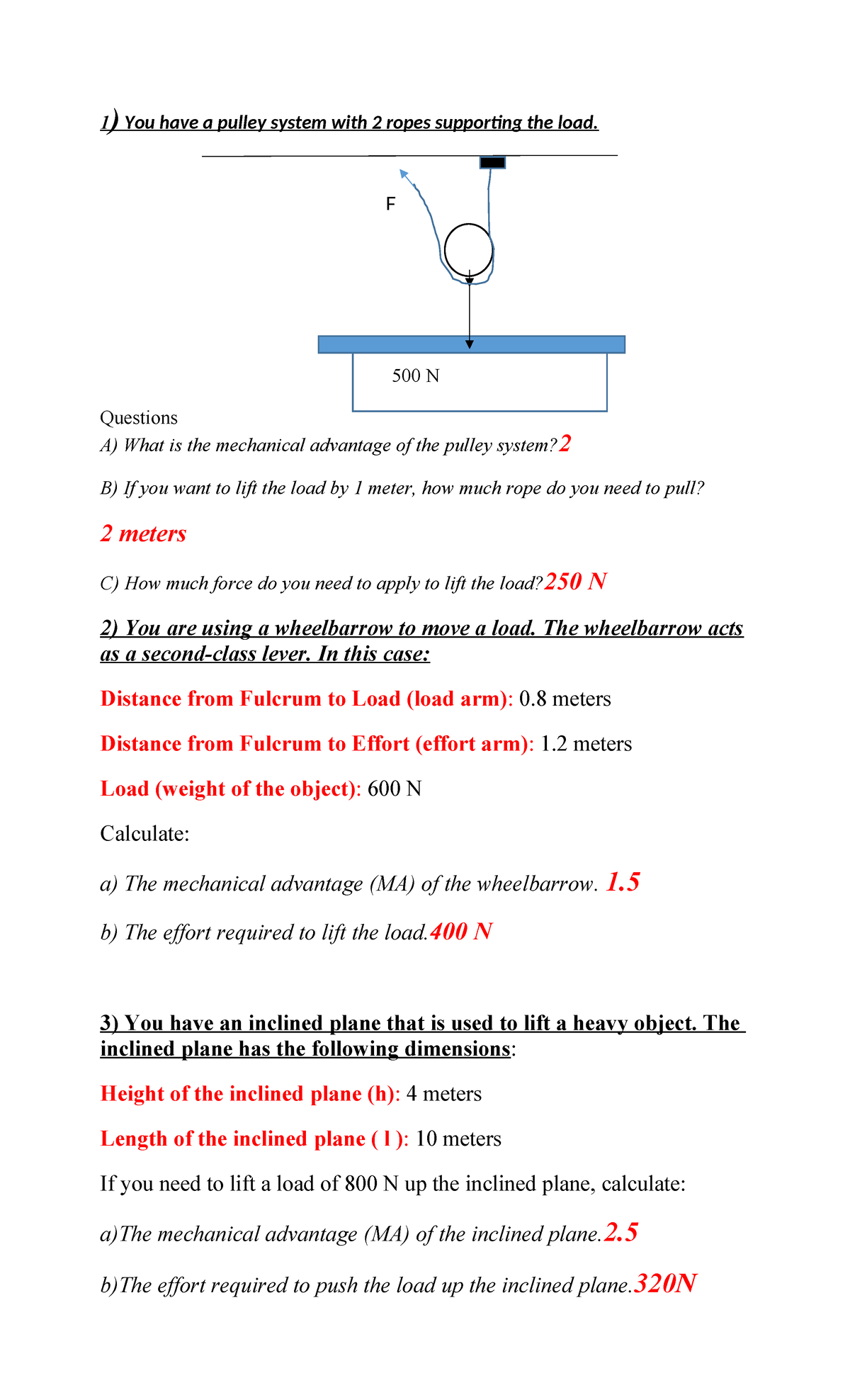 Activity 3: Simple Machines, Power, IMA, and AMA Calculations - Studocu