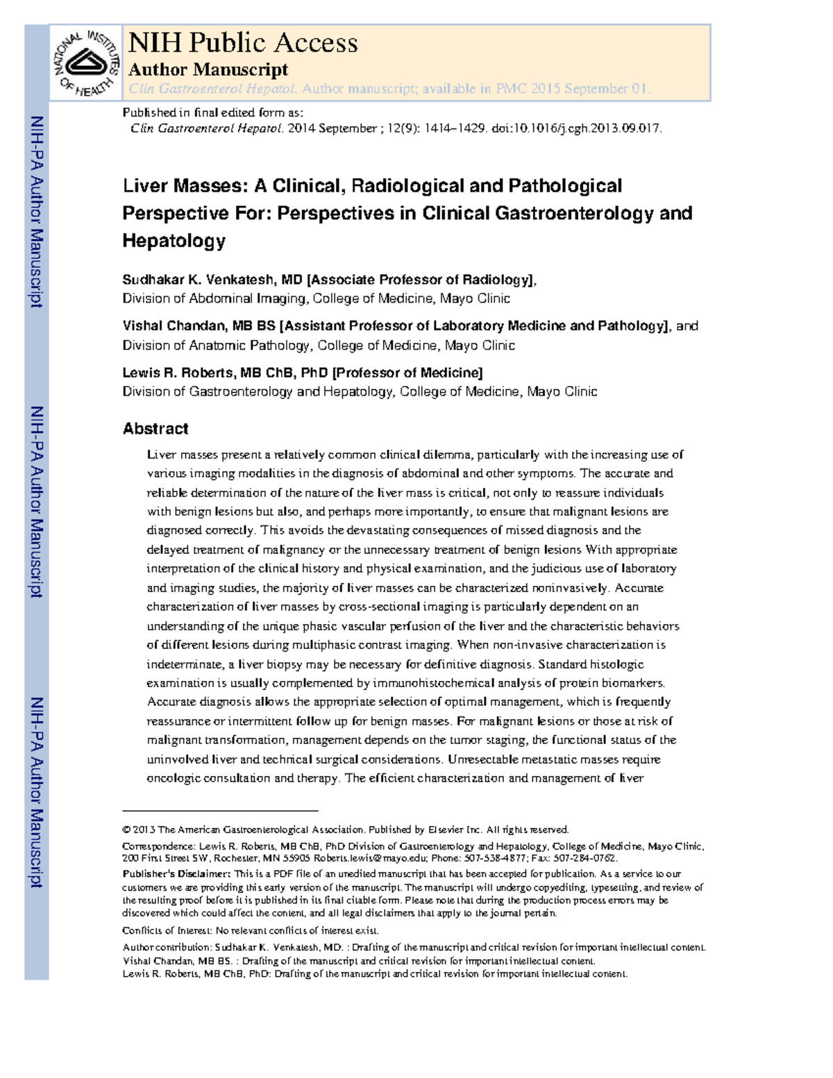 Liver Masses: Clinical, Radiological & Pathological Insights (GASTRO ...
