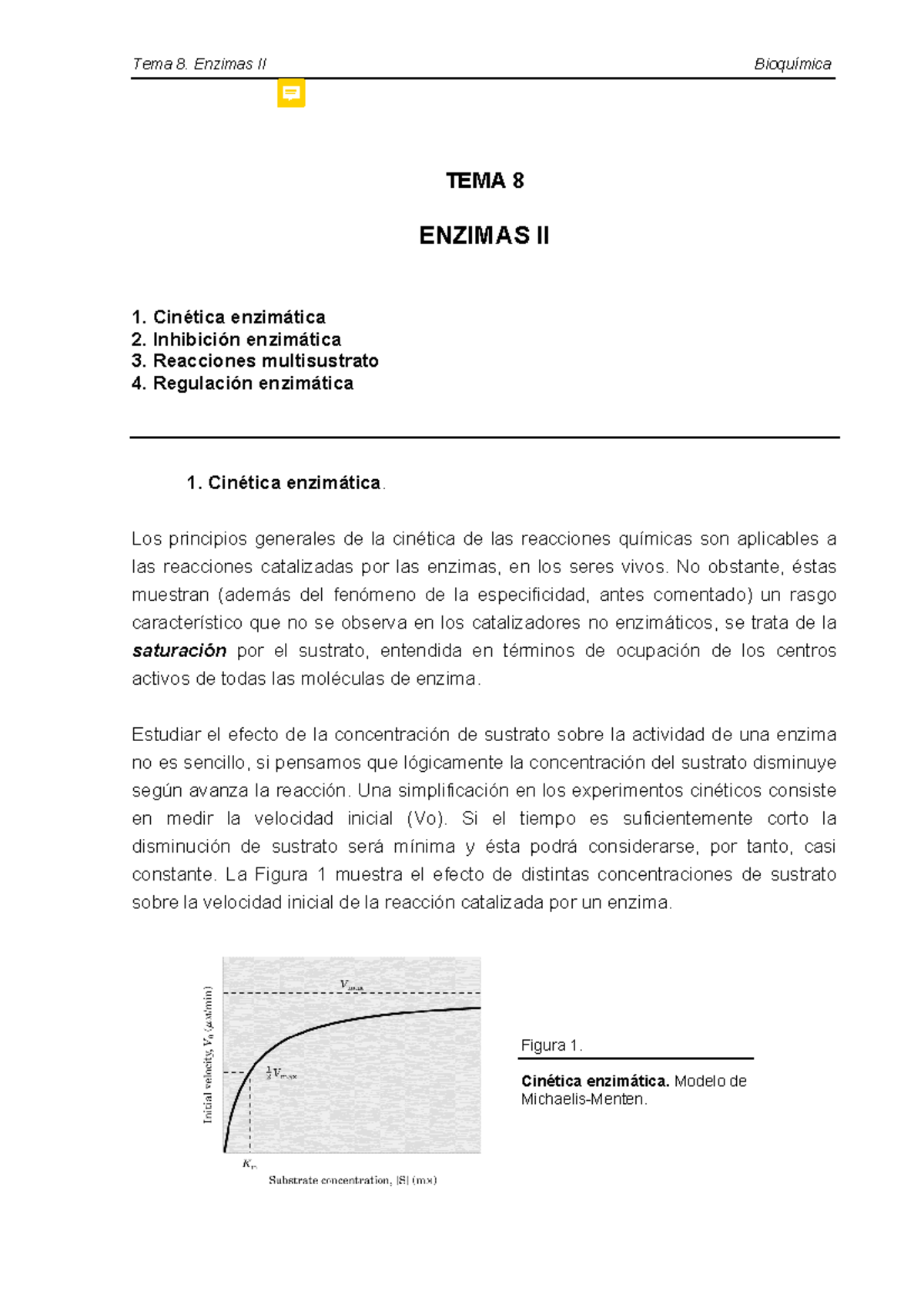 Tema 08: Enzimas II - Cinética, Inhibición y Regulación Enzimática - Studocu