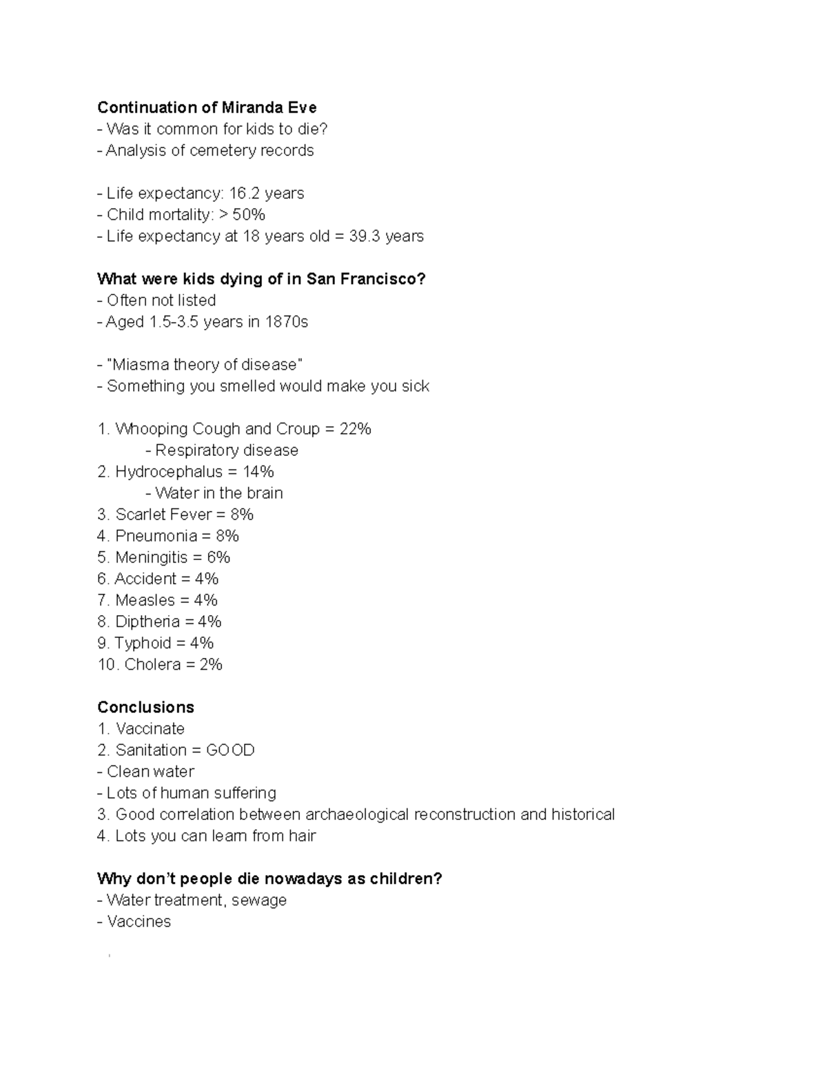 Archaeology Today - Continuation of Miranda Eve Was it common for kids ...