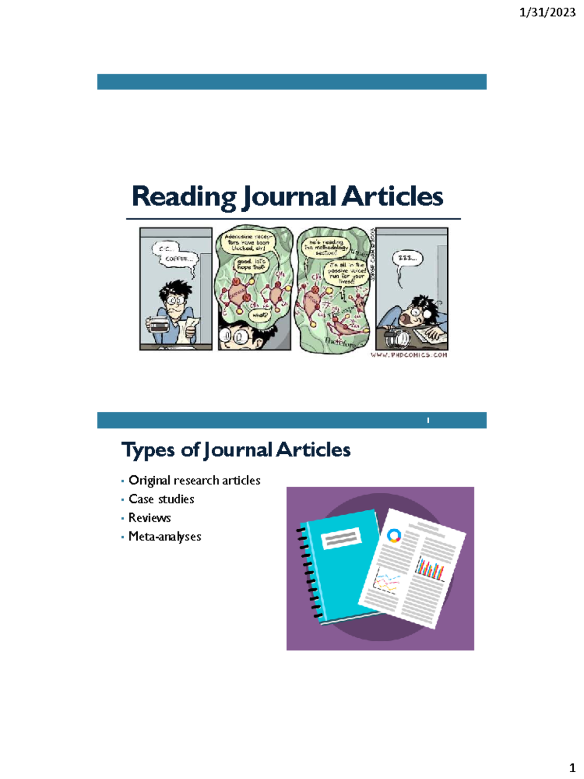 Reading Journal Articles: Types, Finding, and Evaluating Research - Studocu