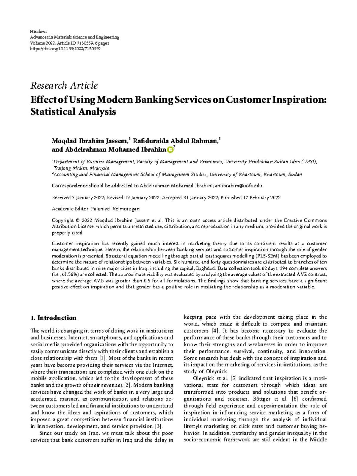 Statistical Analysis of Modern Banking Services on Customer Inspiration ...