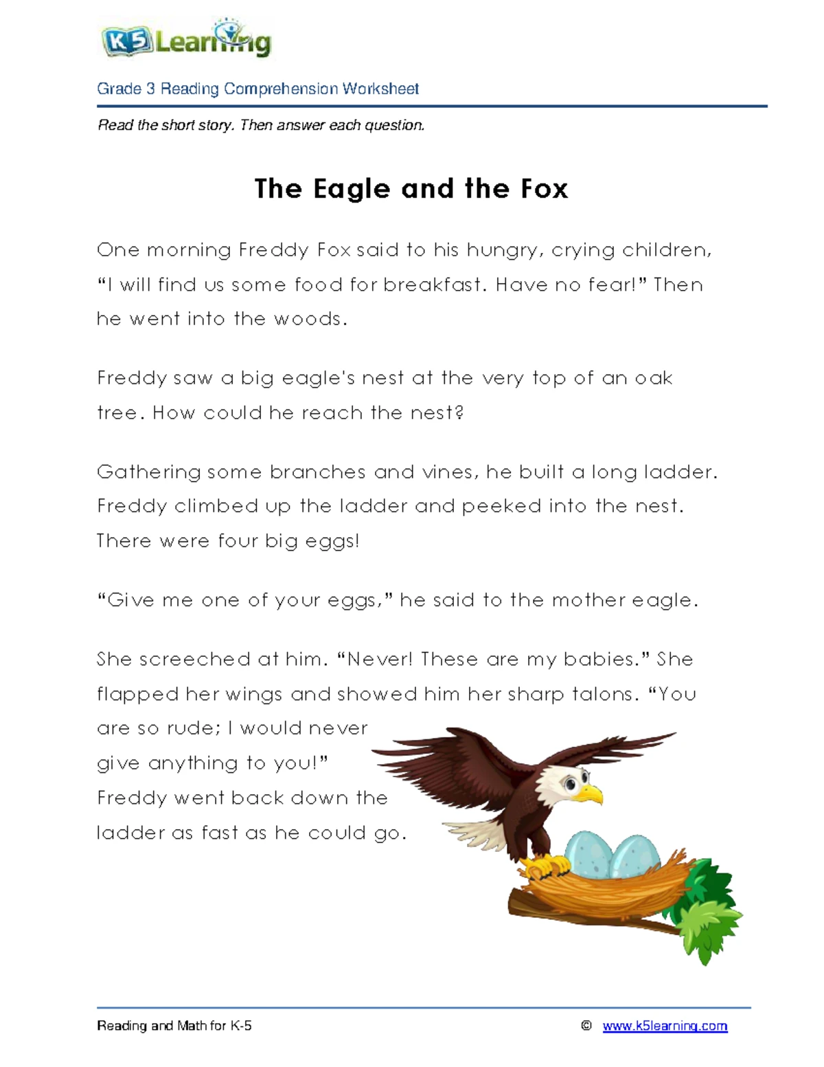 Grade 3 Reading Comprehension: A Froggy Friend Worksheet - Studocu