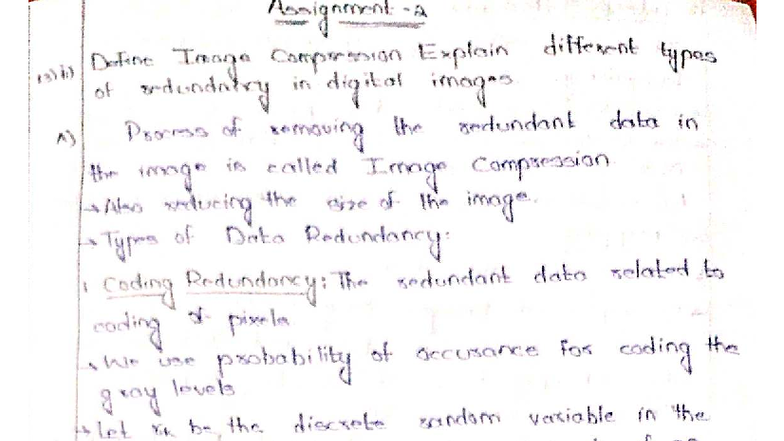 Assignment 13: Image Compression Techniques and Data Redundancy ...