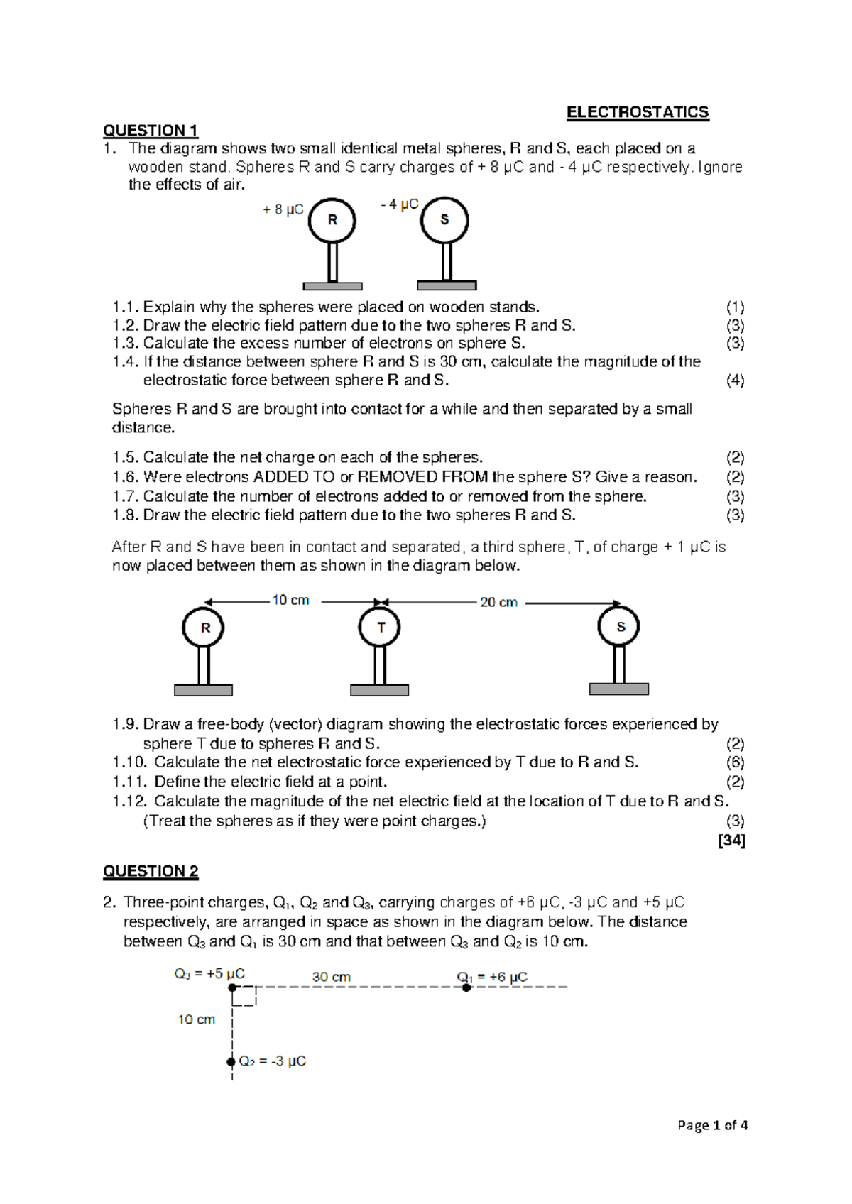 Electrostatics & Work-Energy Principles (Grade 12 Study Guide) - Studocu