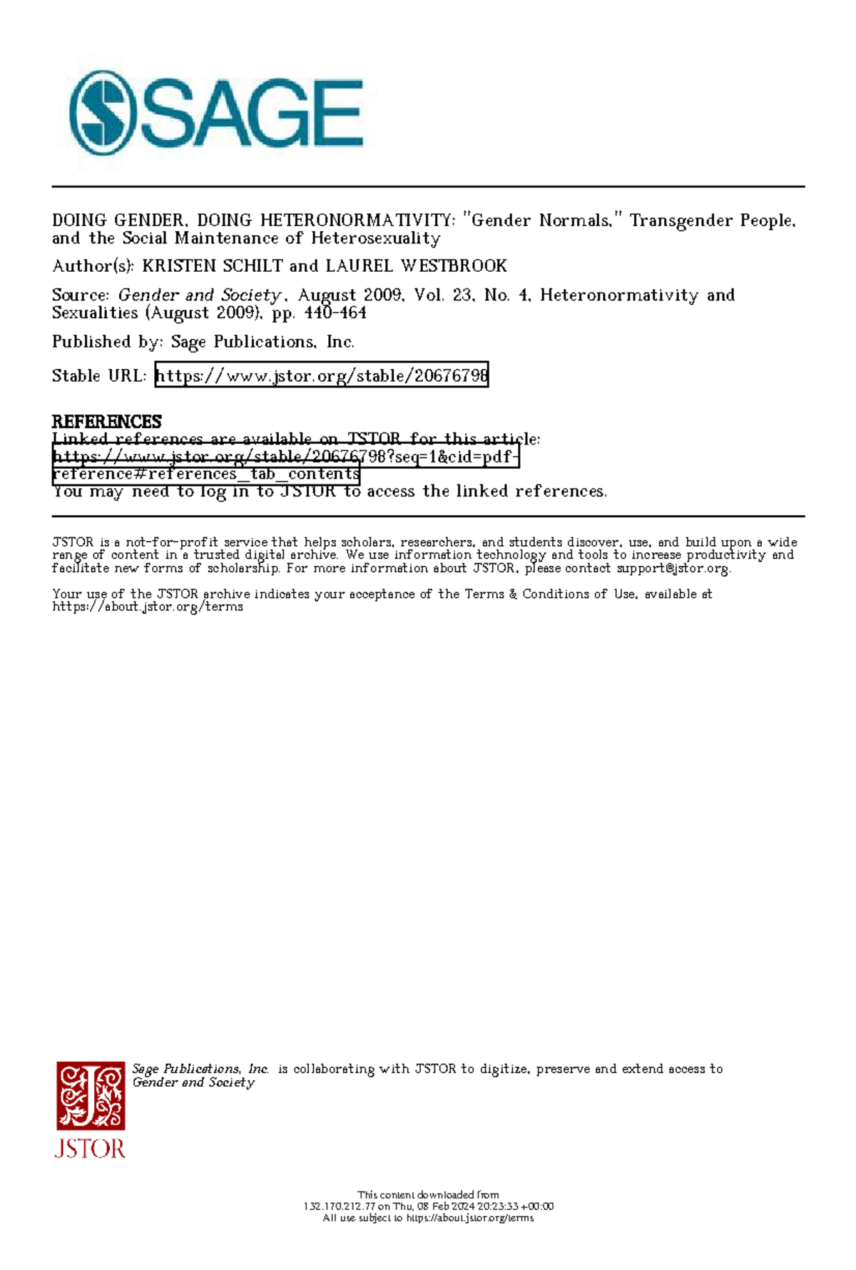 DOING GENDER, DOING HETERONORMATIVITY: Examining Transgender ...