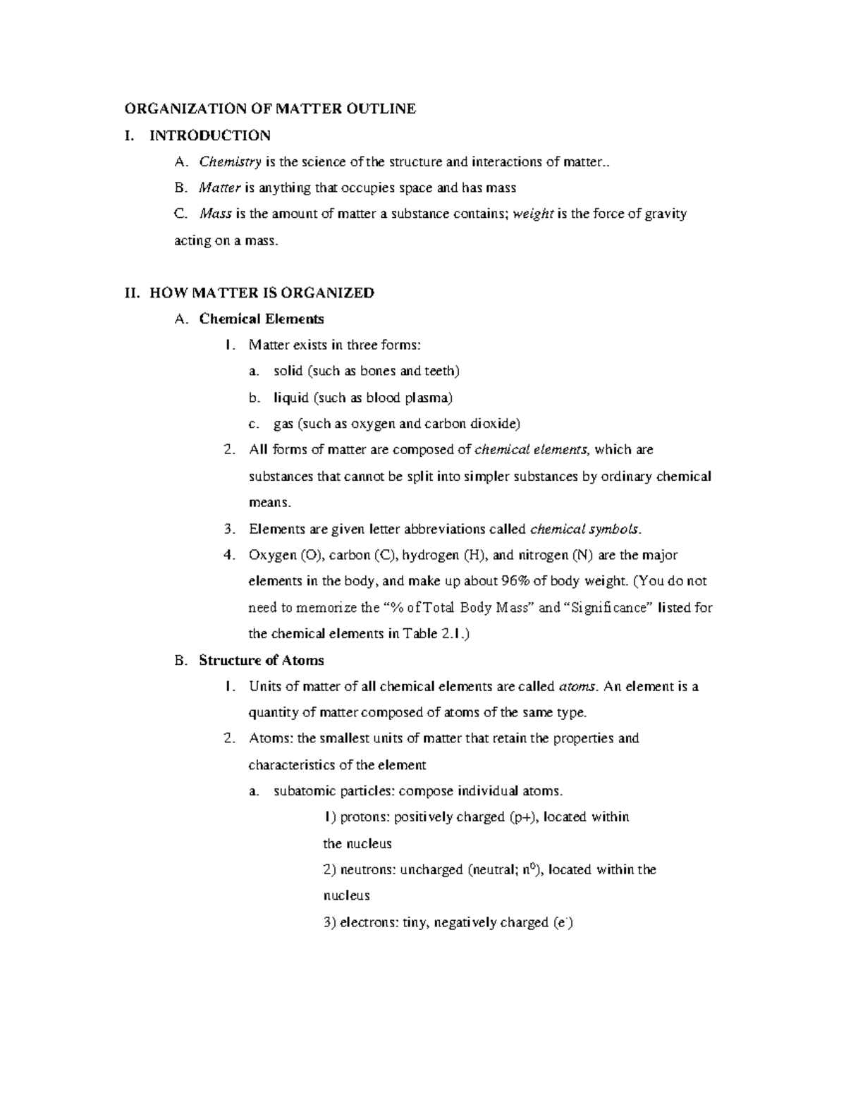 Chemistry Review Guide: Matter, Chemical Bonds & Reactions (CHEM 101 ...