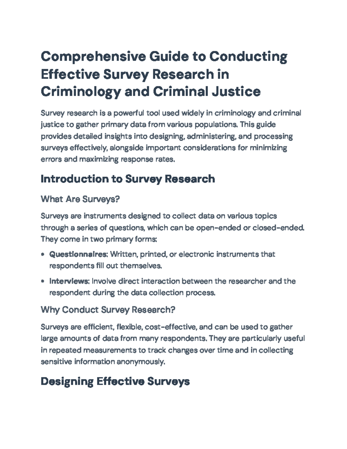 Comprehensive Guide to Effective Survey Research in Criminology ...
