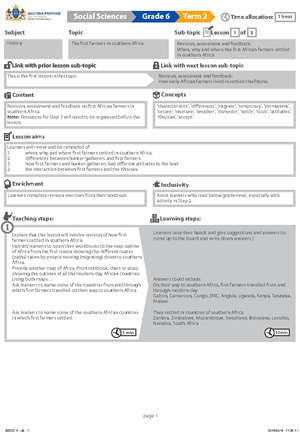 [Solved] Grade 6 social sciences notes - Social Sciences Senior Phase ...