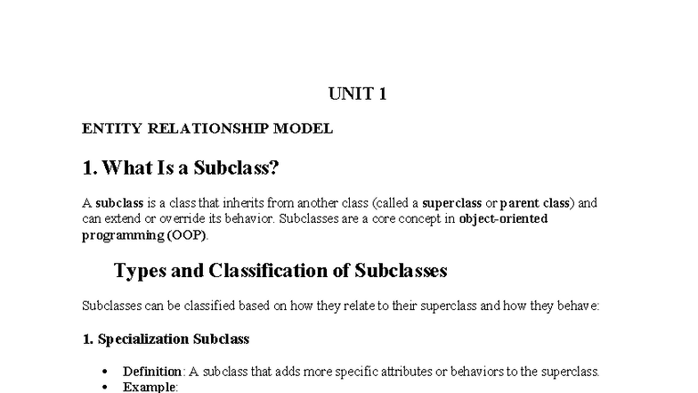 Advanced Database Technologies: Unit 1 - Entity Relationship Model ...
