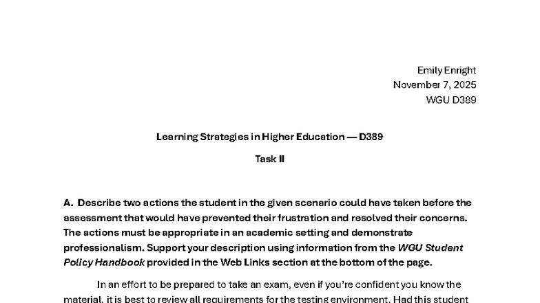 Assessment II Redo - Emily Enright November 7, 2025 WGU D Learning ...