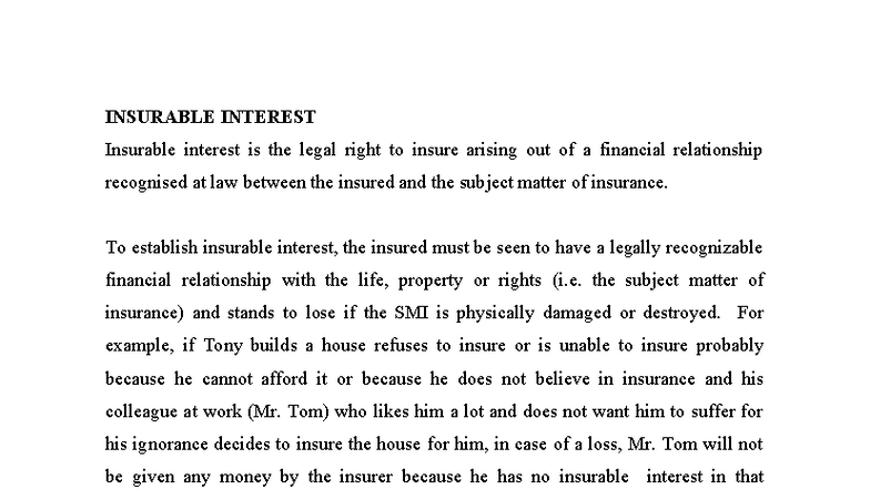 INS 101: Understanding Insurable Interest and Indemnity Principles ...