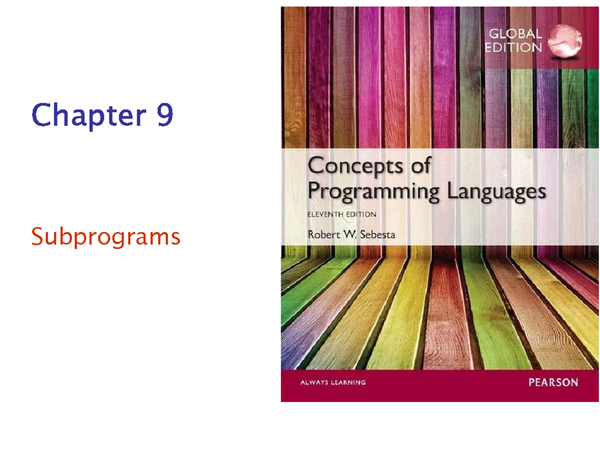 Ch9 - Comprehensive Notes on Subprograms and Their Design Issues - Studocu