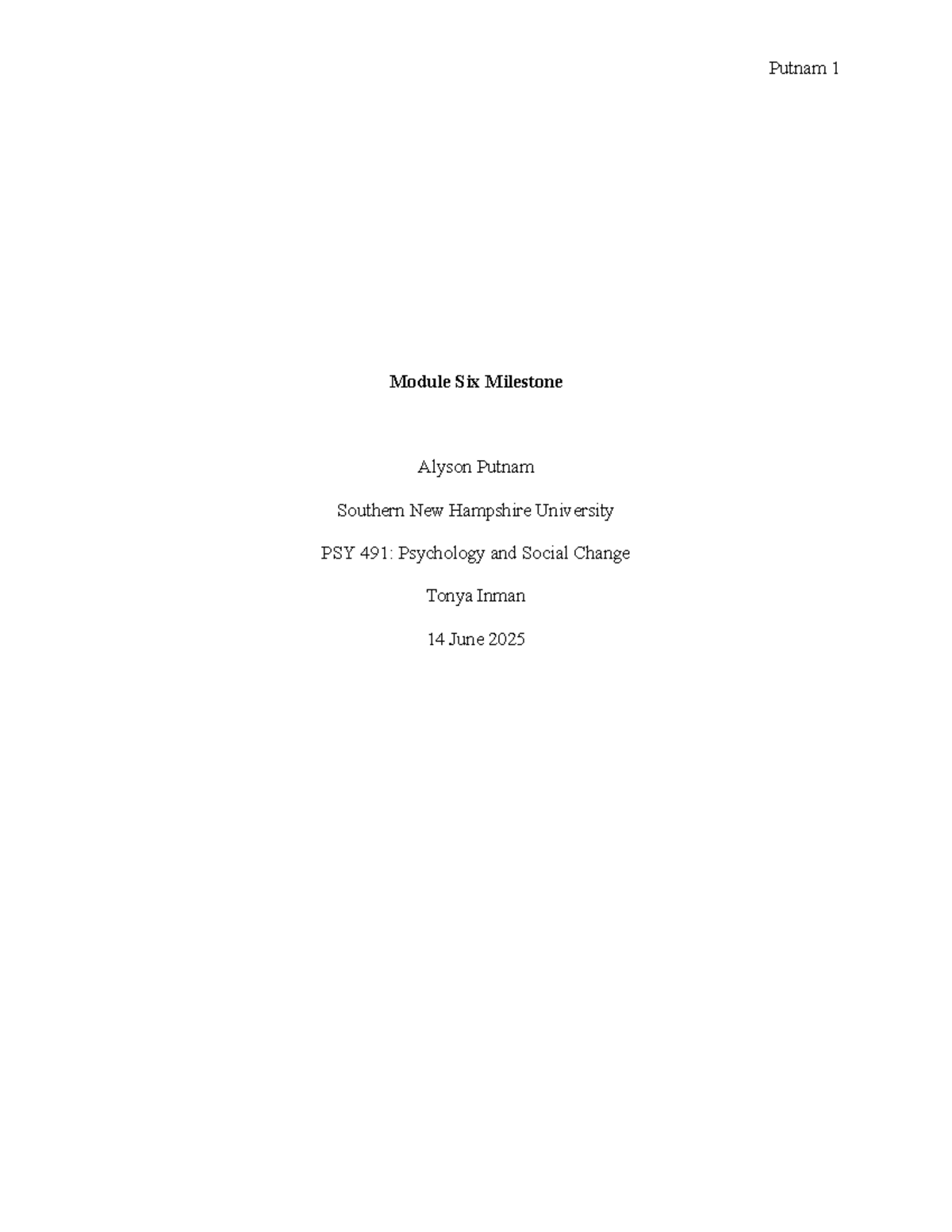 PSY 491: Module 6 Milestone - Growth vs. Fixed Mindset in Professional - Studocu