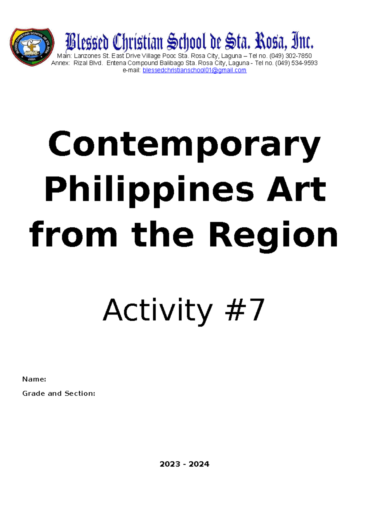 Activity 7.2 - Midterm: Art Forms in the Philippines - Studocu