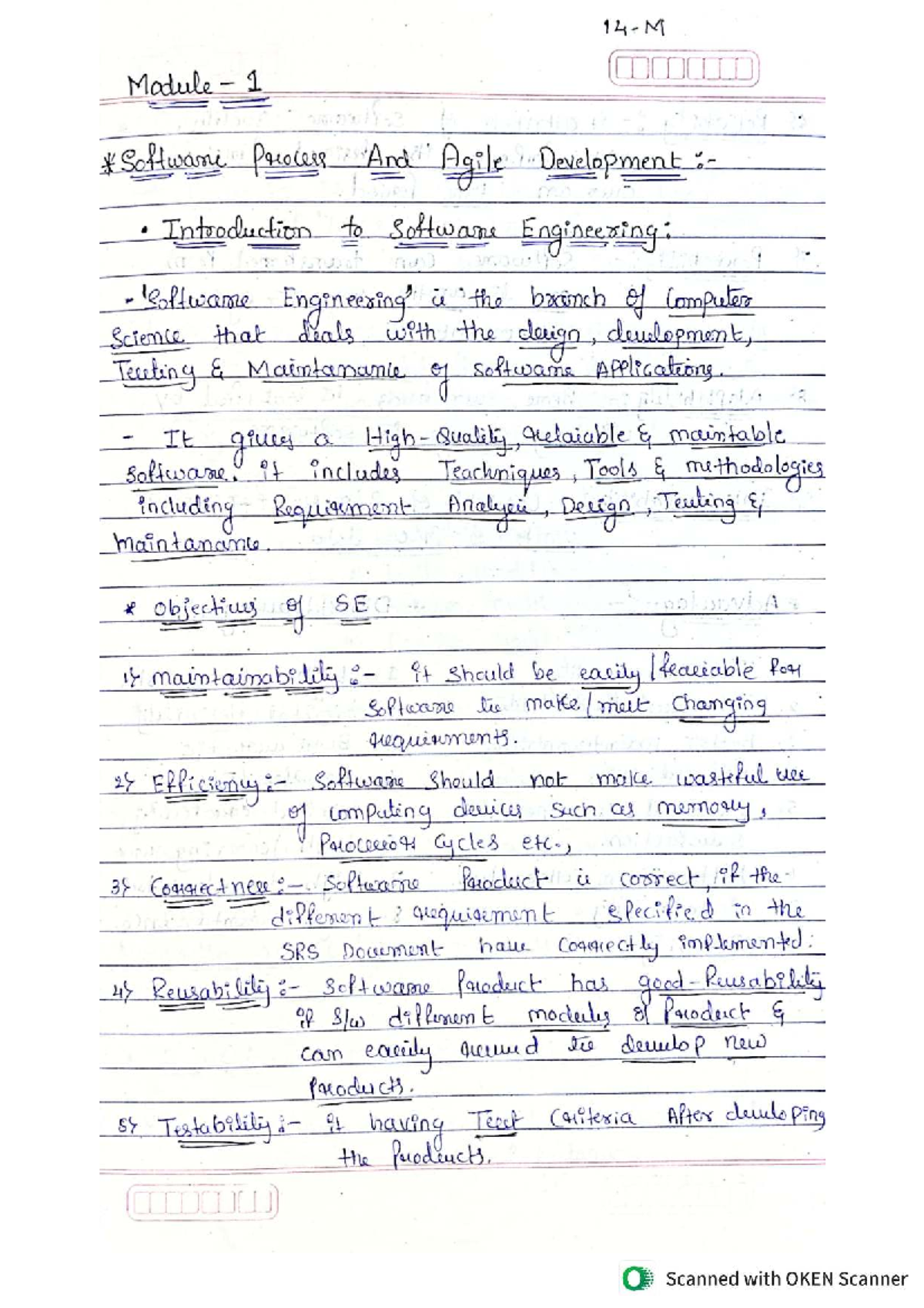 Module 1: Software Process & Agile Development Overview (SE 101) - Studocu