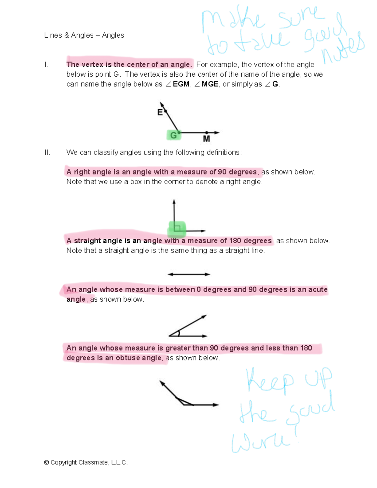 Pre-Algebra - Key Notes on Lines and Angles for Success - Studocu