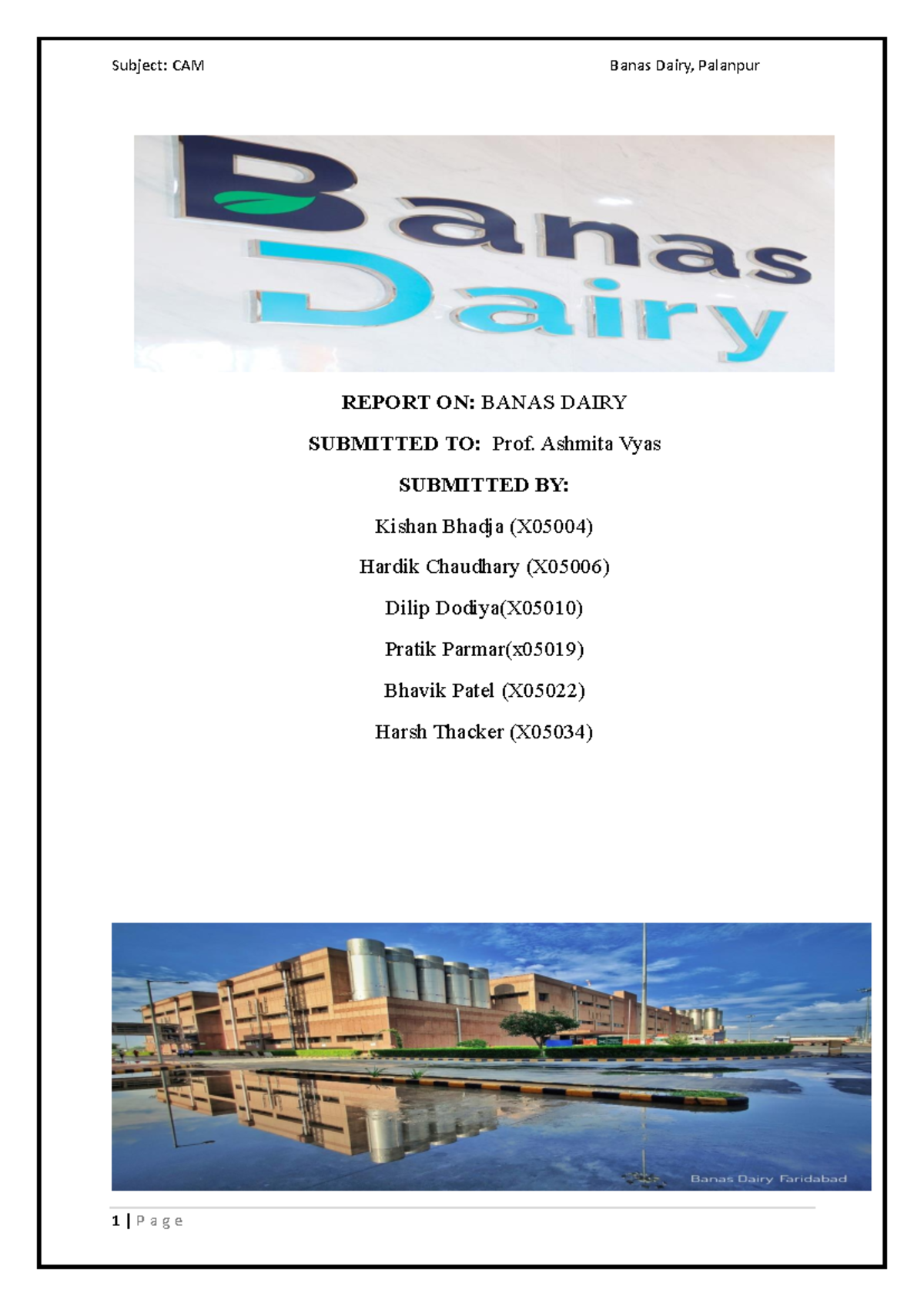 Comprehensive Report on Banas Dairy Group 3 Operations and Impact - Studocu