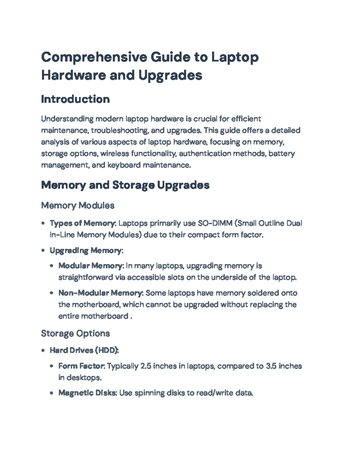 Comprehensive Guide to Laptop Hardware Upgrades and Maintenance ...