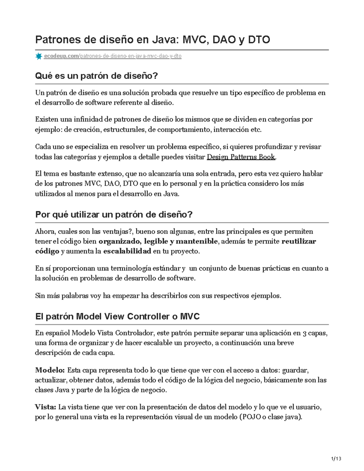 03-Patrones de diseño en Java MVC DAO y DTO - Patrones de diseño en ...