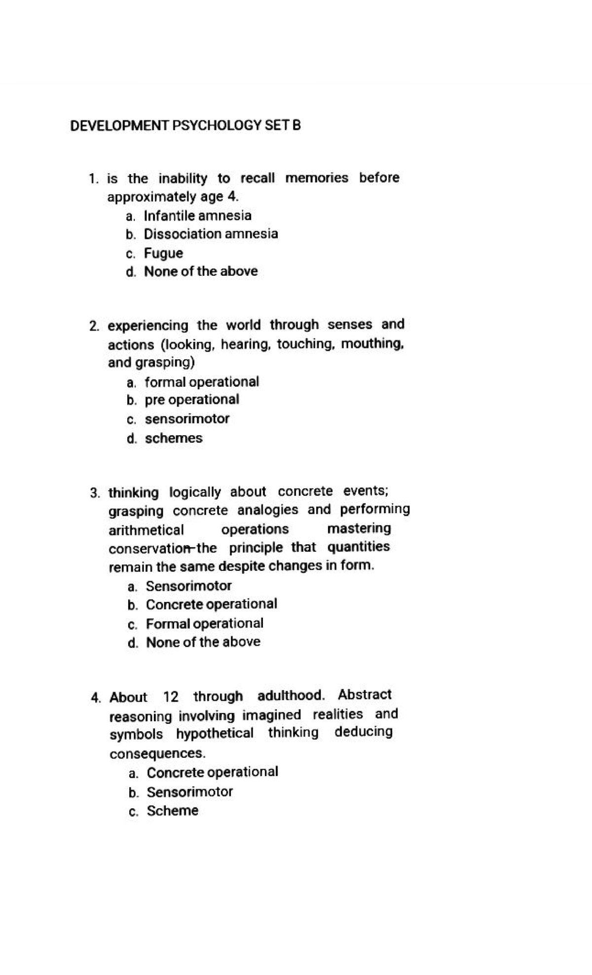 DEVELOPMENT PSYCHOLOGY SET B: Key Concepts and Theories Explained - Studocu