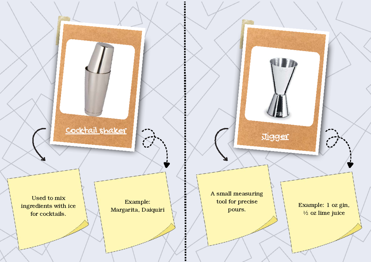 Cocktail Tools & Glassware Guide: Essential Bar Equipment - Studocu