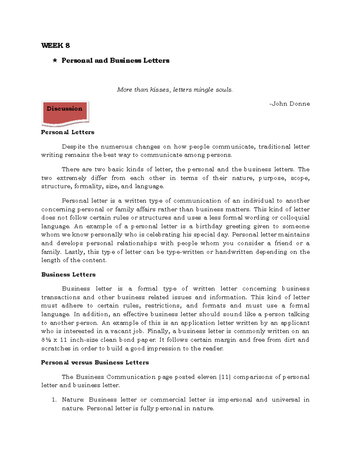 Midterm Topics AND Discussions WEEK 8 - WEEK 8 Personal and Business ...