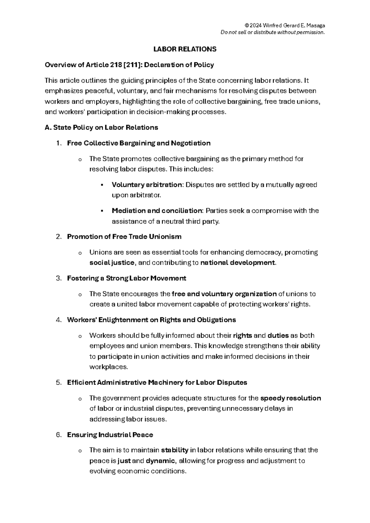 Labor Relations Overview: Key Principles and Policies (LR 2024) - Studocu