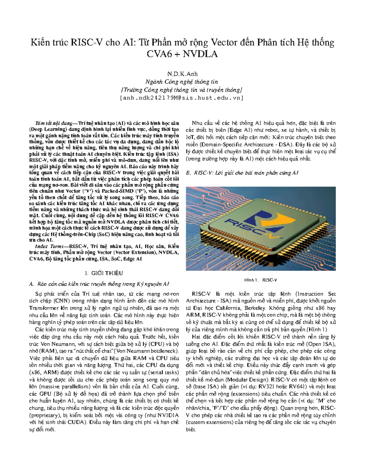 CVA6 NVDLA: Kiến Trúc Mở Rộng RISC-V cho AI và Deep Learning - Studocu
