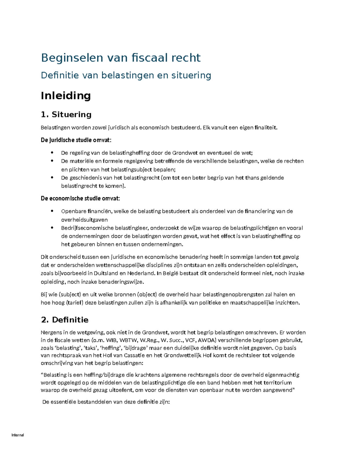 Beginselen van fiscaal recht - Overzicht en Definitie van Belastingen ...