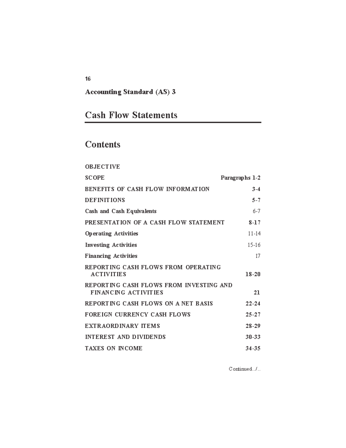 AS 3 - Cash Flow Statements Overview for Financial Students - Studocu