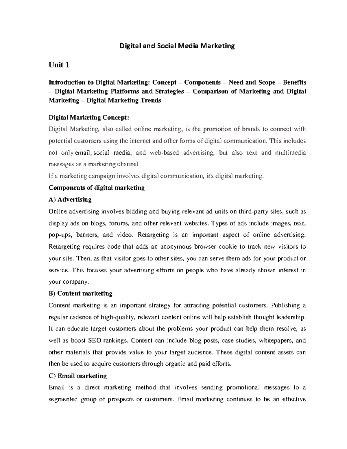 DSMM 101: Comprehensive Notes on Digital Marketing Concepts and ...