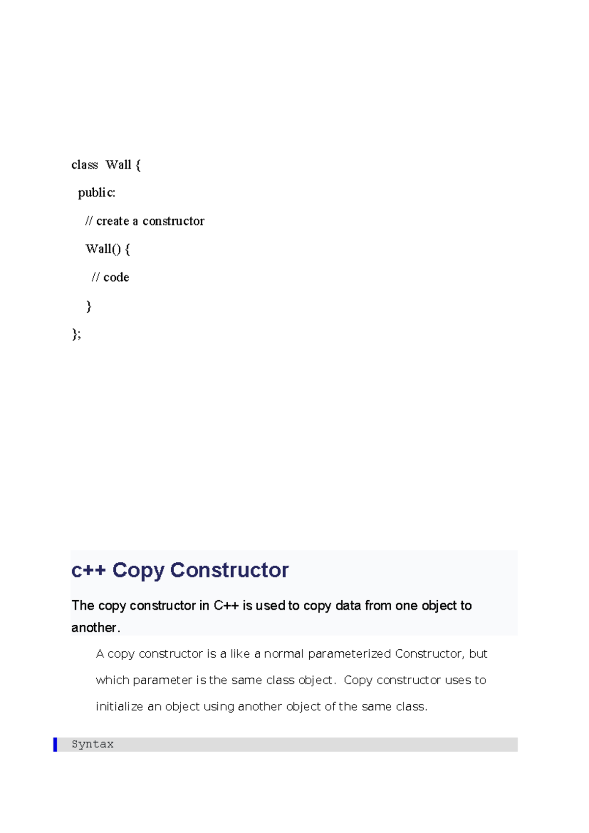 Class - Understanding Copy Constructors in C++ - Studocu