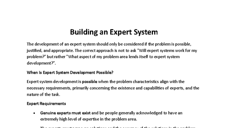 ES UNIT V - Expert Systems: Development, Challenges, and Techniques ...