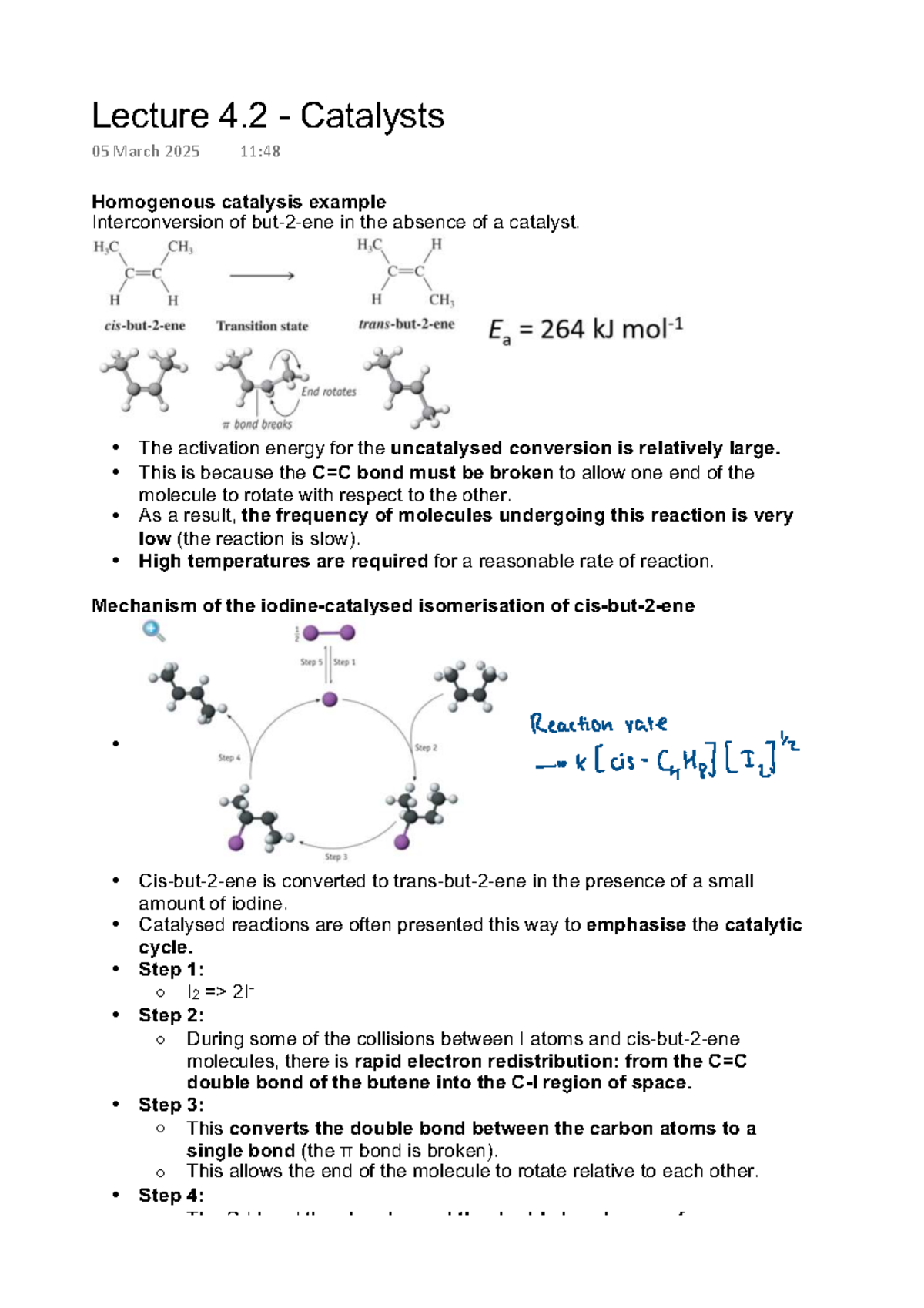 Lecture 4.2 - Homogenous and Heterogeneous Catalysis Explained - Studocu