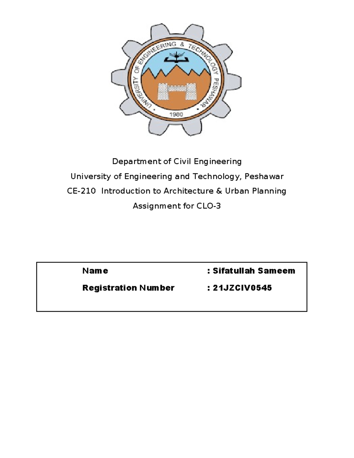 CLO3 urban planning - Lecture note - Department of Civil Engineering ...