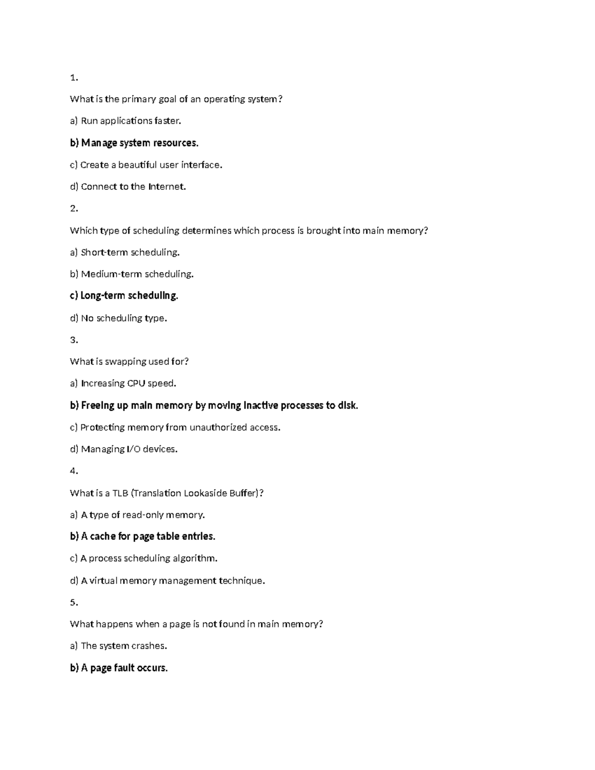 CEA201 Chapter 8 Quiz - Key Questions and Answers for OS Concepts - Studocu