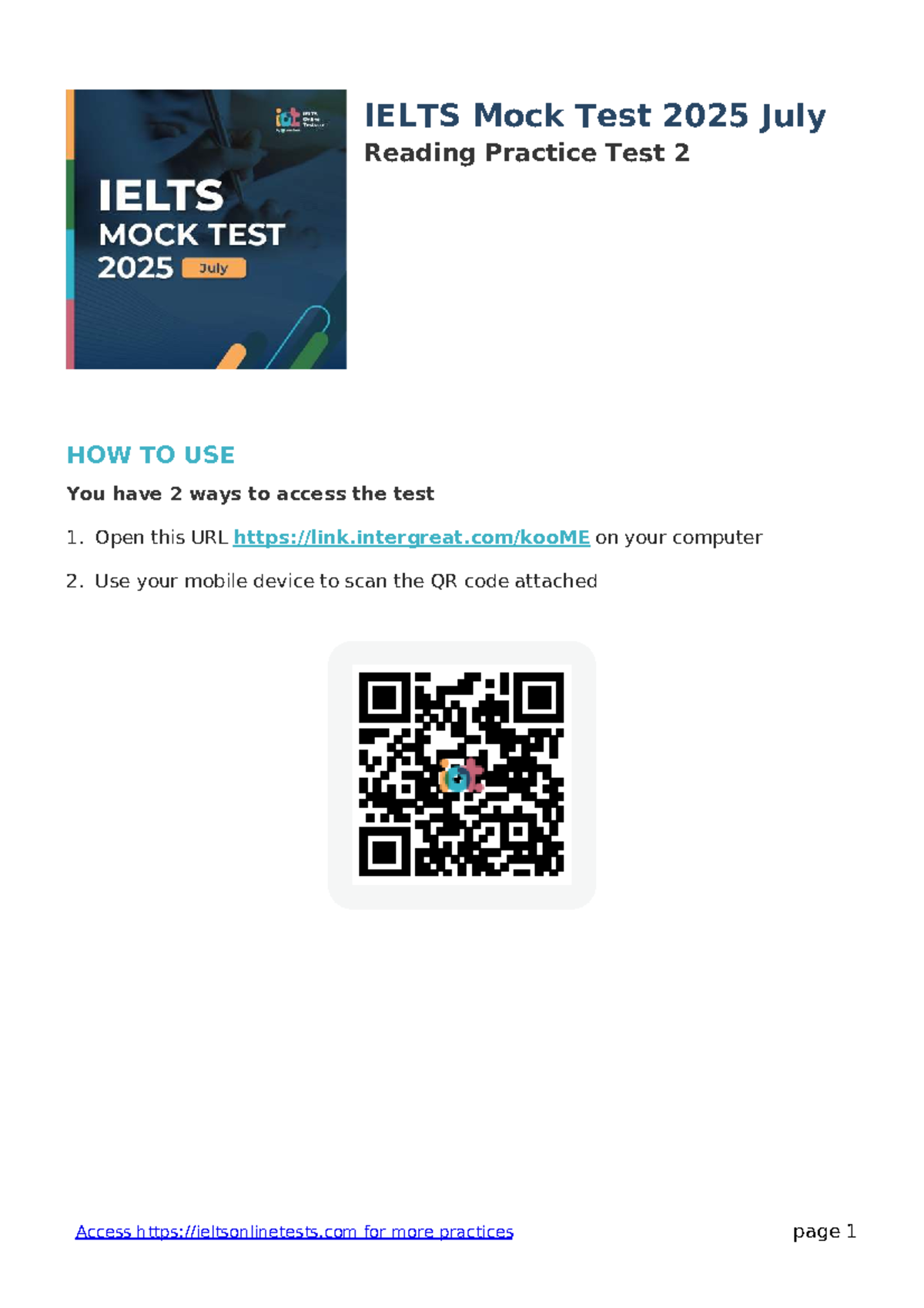 IELTS Mock Test 2025: July Reading Practice Test 2 Guide - Studocu