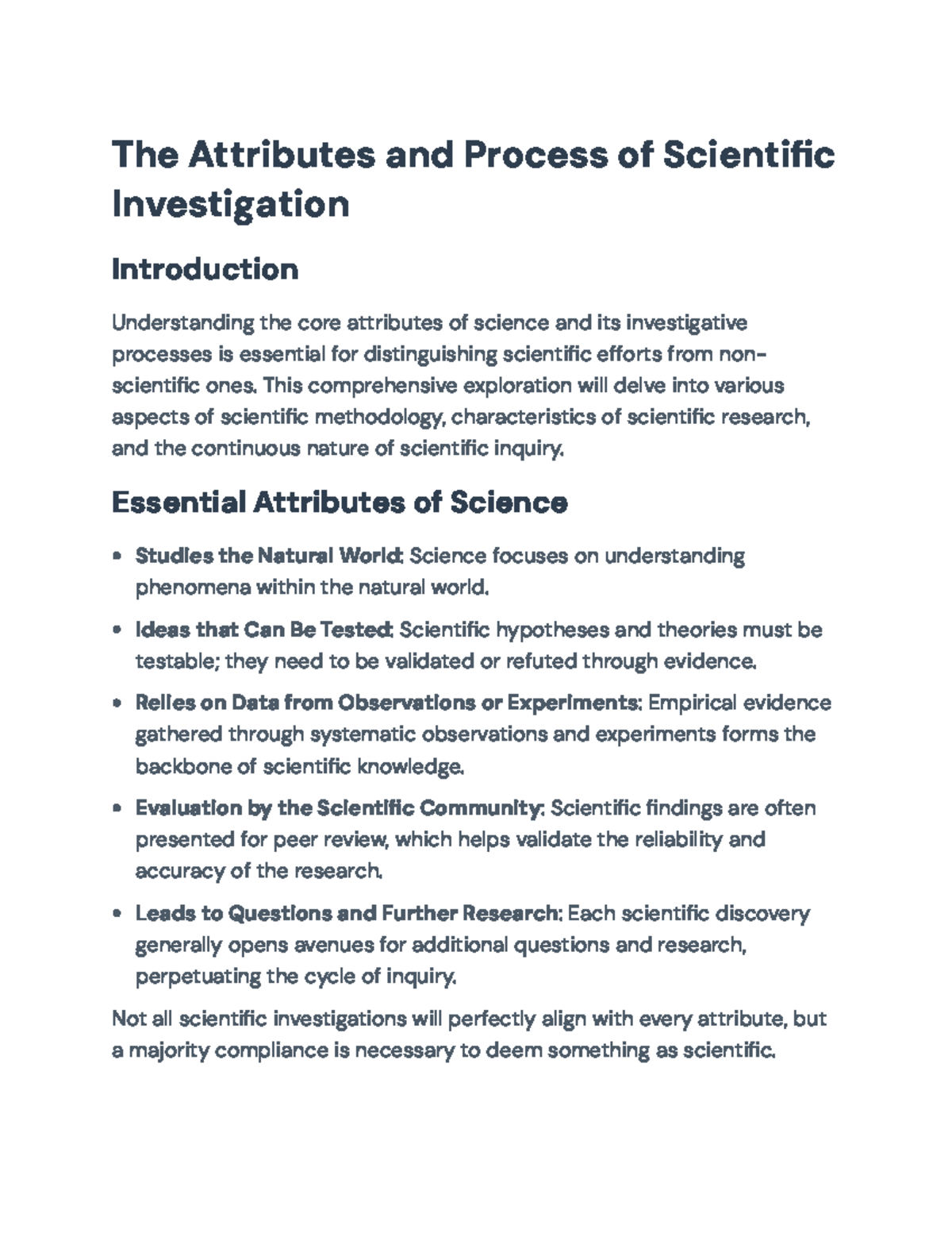 Scientific Investigation: Core Attributes and Methodologies Explained ...