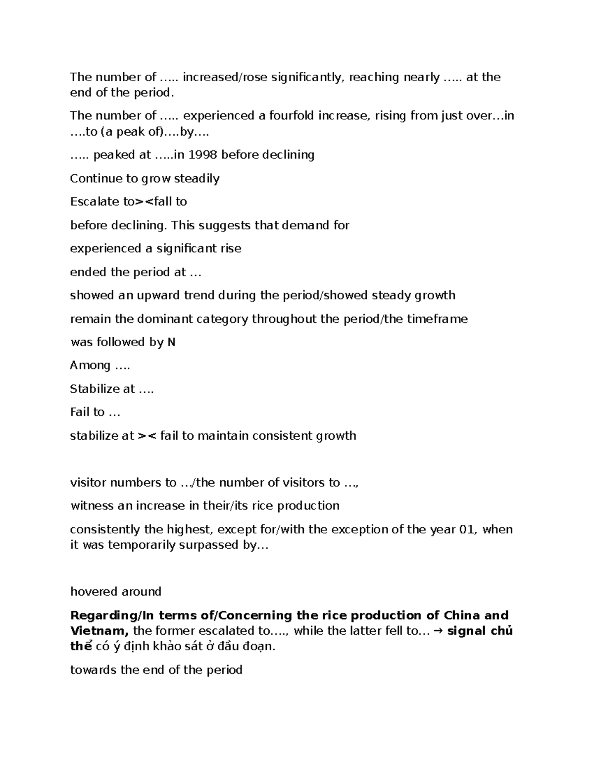 Writing Structure Notes for IELTS Task 1 (ENG 101) - Studocu