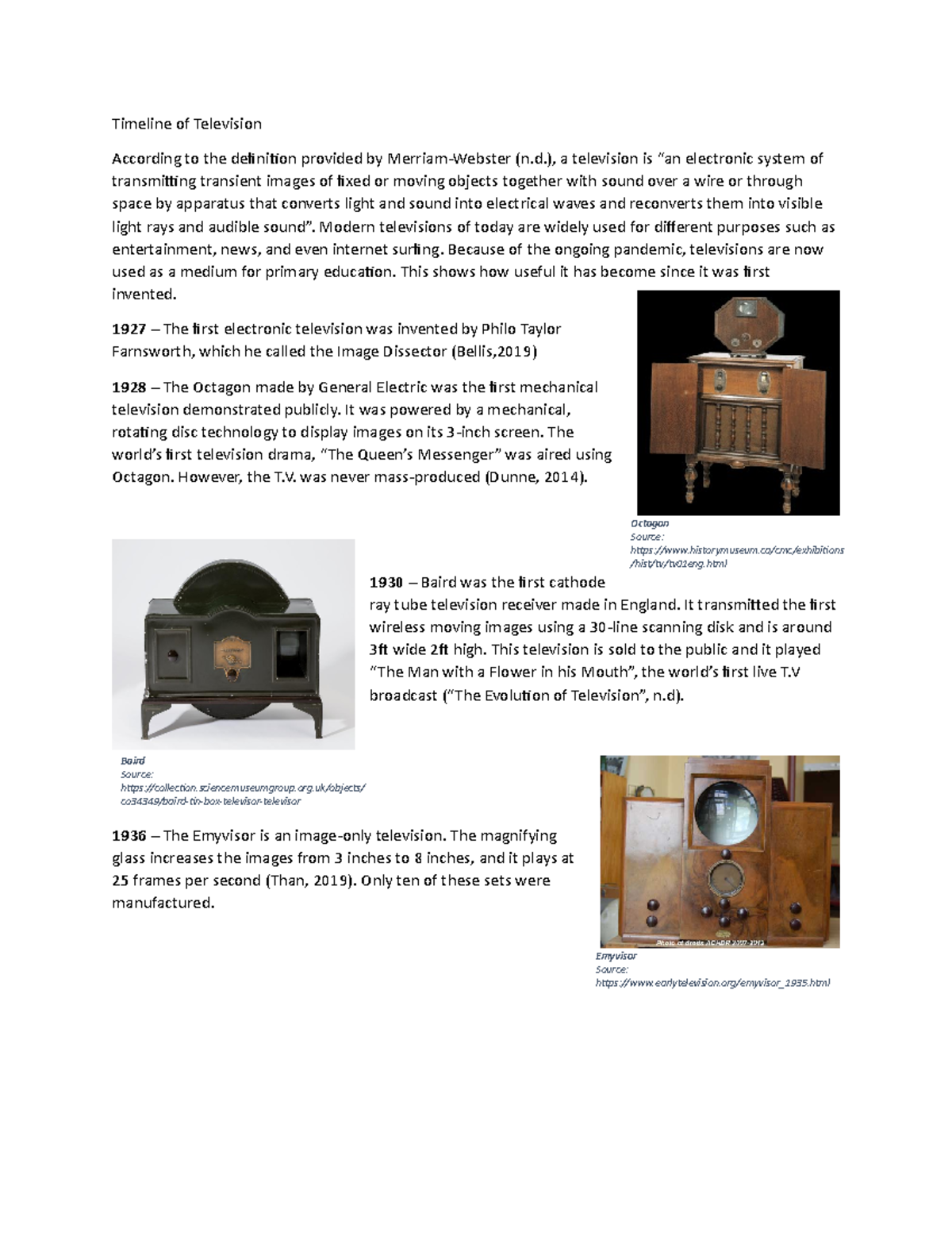 History of Television Inventions and Milestones - Studocu