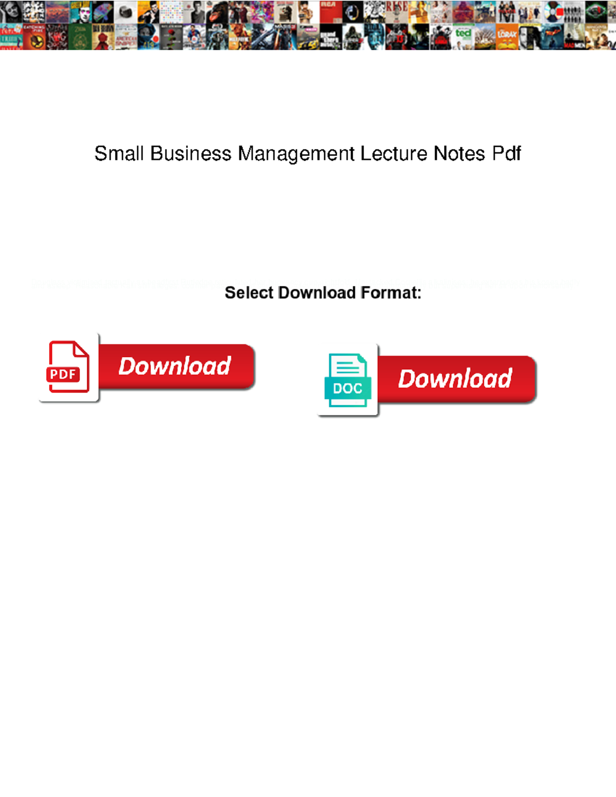 Small Business Management Lecture Notes Pdf Comprehensive Overview