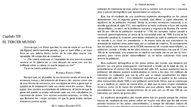 Capítulo XII: EL TERCER MUNDO - Hobsbawm (HIST 347) - Studocu